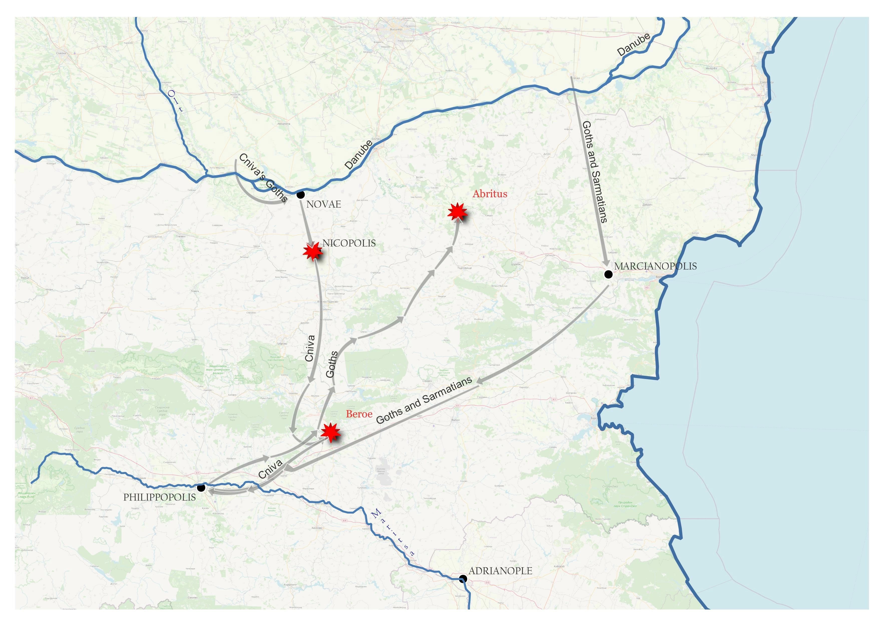 Maps: Cniva’s Invasion – The Dark Ages Podcast